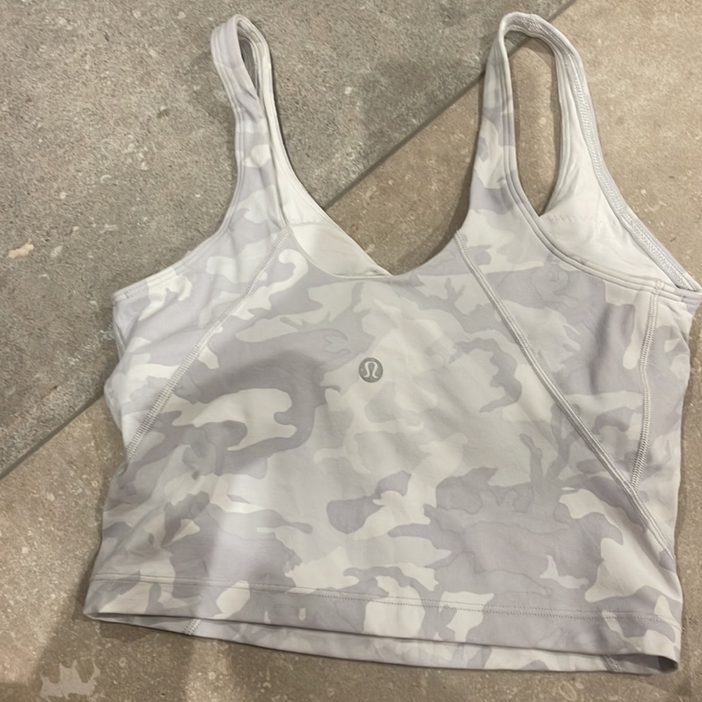 Lululemon White Camouflage Align Tank Size 4 - Gem